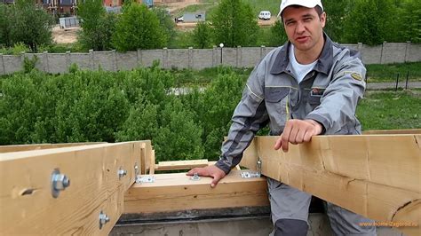 Монтаж мауэрлата, крепление к армопоясу стропил и стене крыши ...
