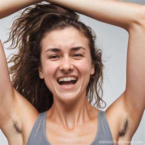 woman with arms raised and hairy armpits Prompts | Stable Diffusion Online