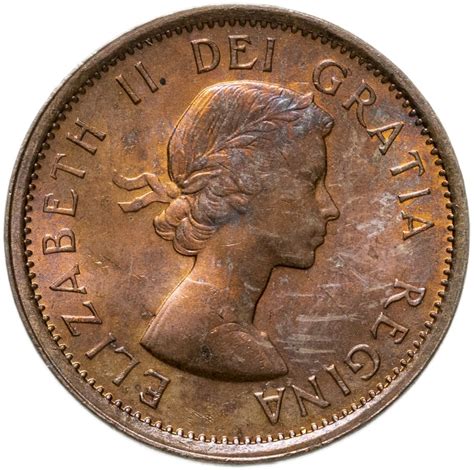 Монета Канада 1 цент (cent) 1964 стоимостью 260 руб.