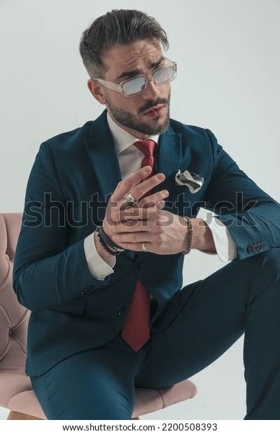 Portrait Handsome Seductive Man Suit Looking Stock Photo 2200508393 ...
