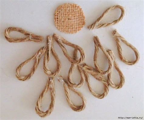 Елочные игрушки из джутового шпагата