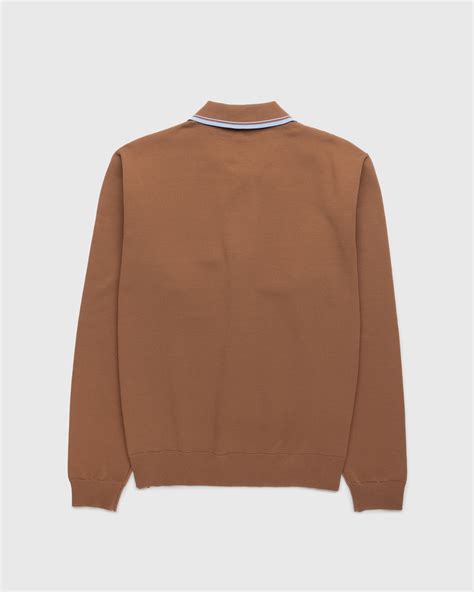 Highsnobiety HS05 – Long Sleeves Knit Polo Brown