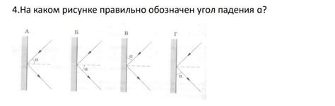 На каком рисунке правильно обозначен угол падения ɑ? - Школьные Знания.com