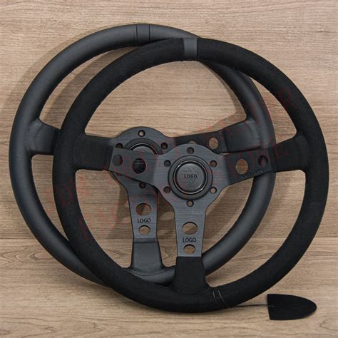 JDM Black Edition Замшевый кожаный руль Deep Dish игровой спортивный ...