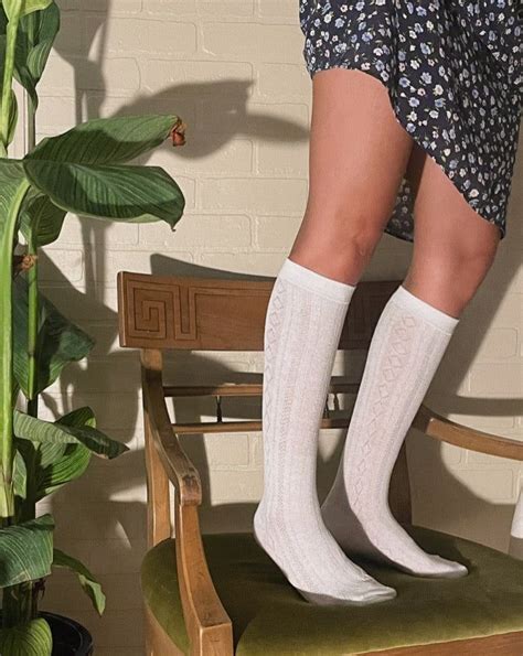 Black Knee High Socks | White knee high socks, Knee high socks outfit ...