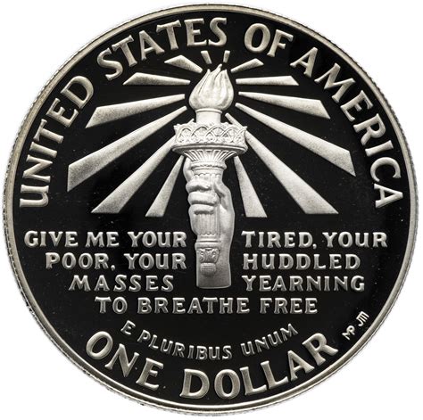 Монета США 1 доллар 1986 Proof "100 лет Статуе Свободы" стоимостью 2450 ...