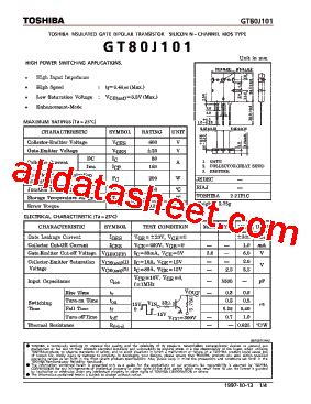 GT80J101 Datasheet(PDF) - Toshiba Semiconductor