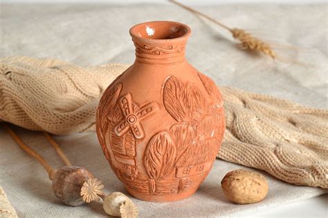 BUY Clay flower vase The Ukrainian Landscape 10580653 - HANDMADE GOODS ...