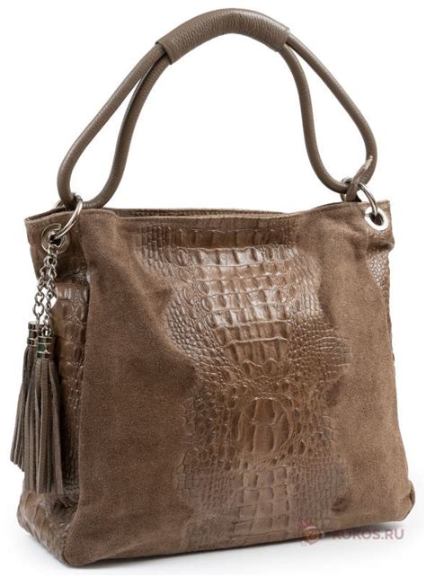 Сумка женская из телячьей кожи (Артикул. TB-105728-9B Beige Scuro Caimano)