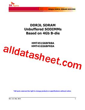 HMT41GS6BFR8A-PB Datasheet(PDF) - Hynix Semiconductor