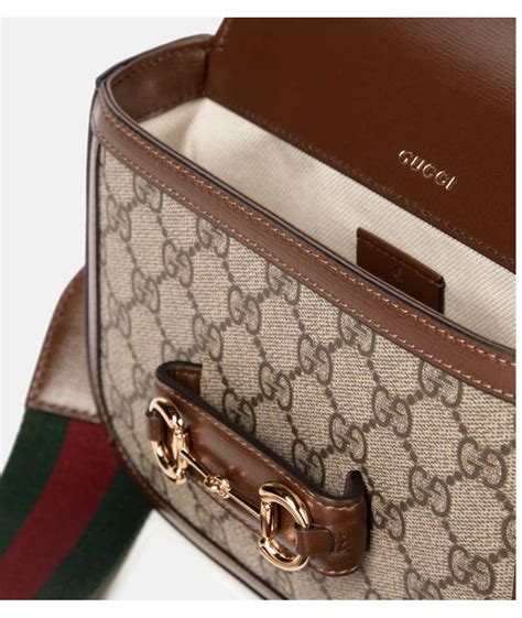 GUCCI Коричневая кожаная сумка через плечо Horsebit 1955 для женщин ...
