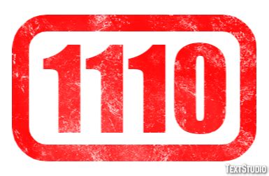 1110 Text Effect and Logo Design Number