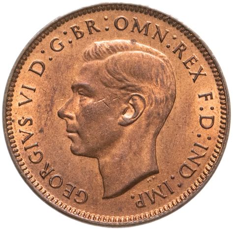 Монета Великобритания 1 фартинг 1945 стоимостью 476 руб.