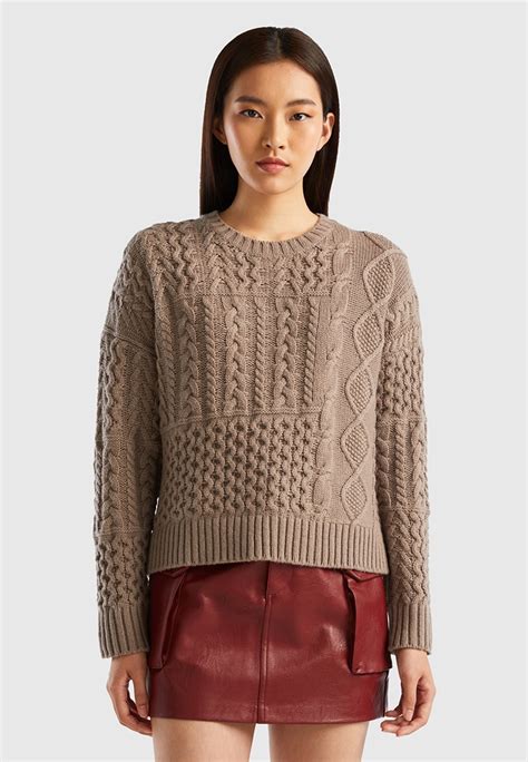Джемпер United Colors of Benetton, цвет: коричневый, RTLADD625301 ...