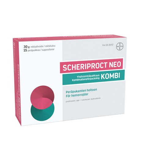 SCHERIPROCT NEO KOMBI 15 peräpuikkoa ja 30 g voidetta peräpukamien ...