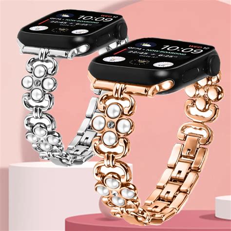 Женский браслет с бриллиантами для Apple Watch Ultra 2 с металлическим ...