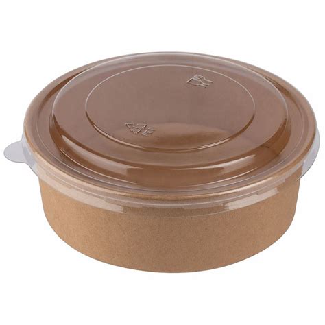 Пластиковая крышка для салатника Kraft/White Round 1100/1300 мл d185 мм PET
