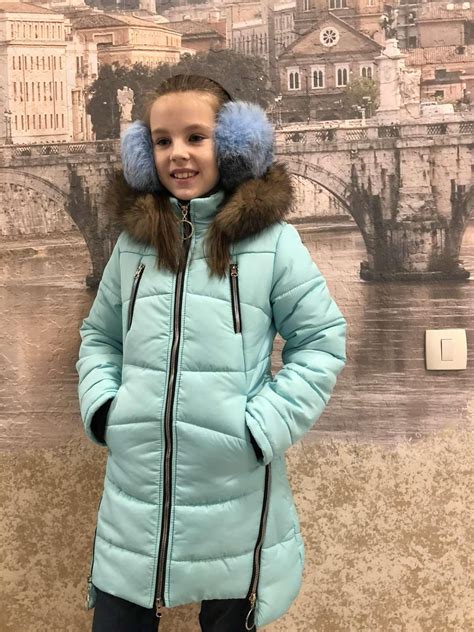 ᐉ Куртка-пальто зимова дитяча 152 см М'ятний • Краща ціна в Києві ...