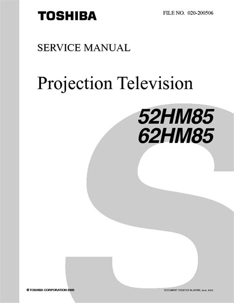 TOSHIBA 52HM85 62HM85 SM Service Manual download, schematics, eeprom ...