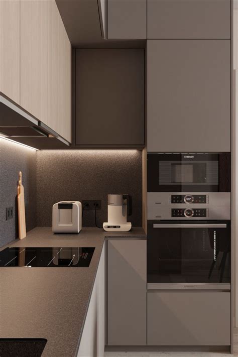 Бежевый кухонный гарнитур с встроенной техникой | Home interior design ...