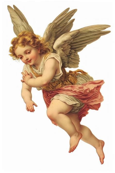 An angel flying usesual pose | Free Photo Illustration - rawpixel