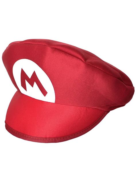 Adults Plush Red Mario Hat | Adults Red Mario Hat Costume Accessory