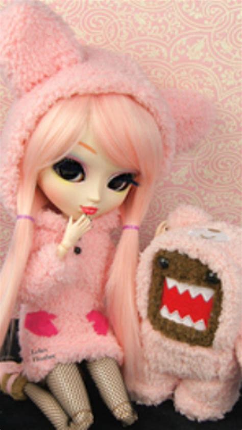 Pink tokidoki pullip with her friend domo! | Cute dolls, Beautiful ...