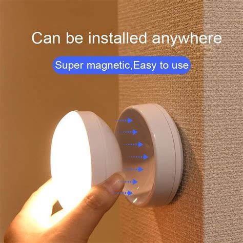 Купить Светодиодный датчик движения, ночник, зарядка через USB, круглая ...