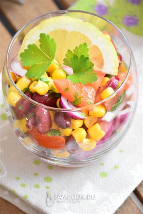 Мексиканский салат с фасолью и кукурузой — рецепт с фото | Рецепт ...