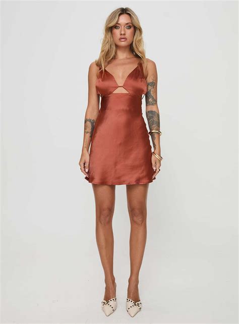 Alexo Mini Dress Rust | Princess Polly USA