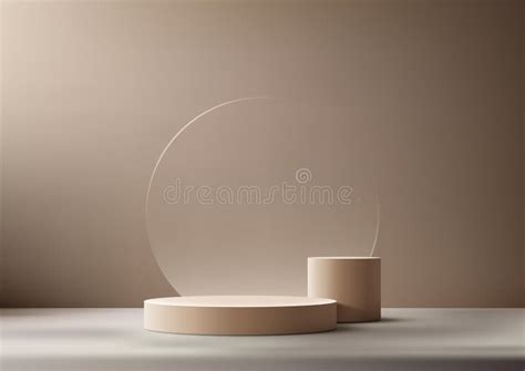 Beige Podium with Water Splashes. Mock Up for Product, Cosmetic ...