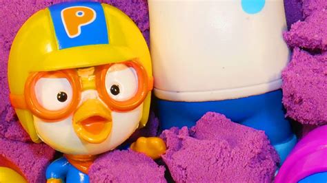 Пороро на русском Кинетический Песок Копаем Песок Игрушка Пороро Pororo ...