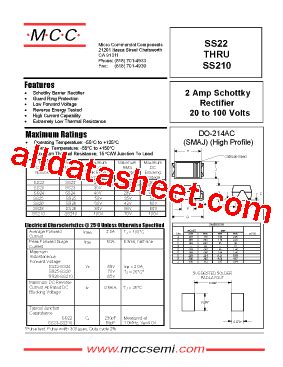 SS210 Datasheet(PDF) - Micro Commercial Components