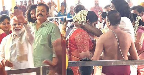 PM Modi presents wedding garlands to Bhagya and Sreyas at their wedding | Onmanorama