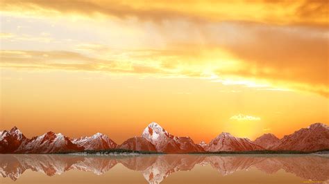 Скачать обои 3д, графика, nature, landscape, природа, горы, тучи, свет ...