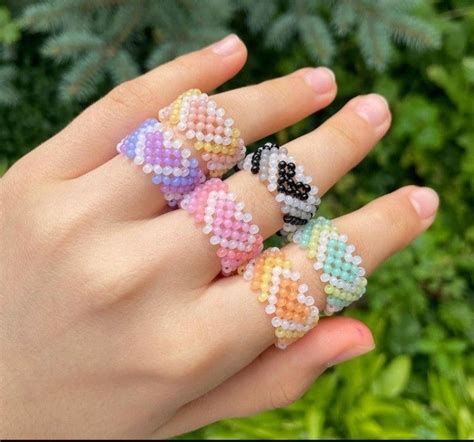 Колечки из бисера♡