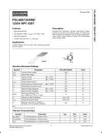 Fairchild Semiconductor FGL40N120 Series Datasheets. FGL40N120AND ...