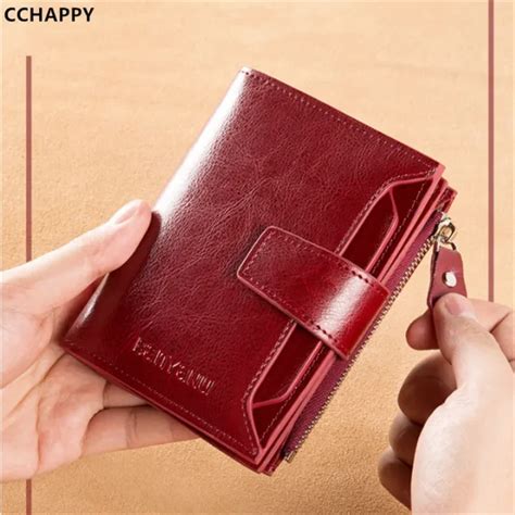 Женский кошелек кожаный маленький, Защита RFID, 17 мест для карточек, 2 ...