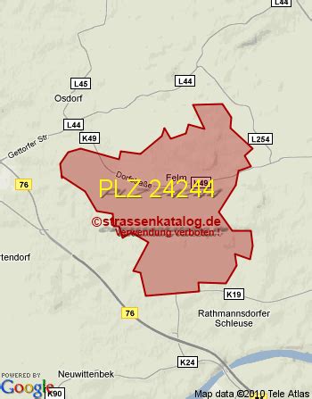 Postleitzahlgebiet 24244 - PLZ