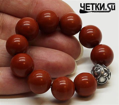 Перстные четки из красной яшмы купить