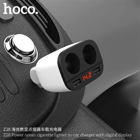Hoco Z28 ที่ชาร์จในรถ 3.1A มีช่องเสียบ 2USB + ช่องจุดบุหรี่ 2 ช่อง ...