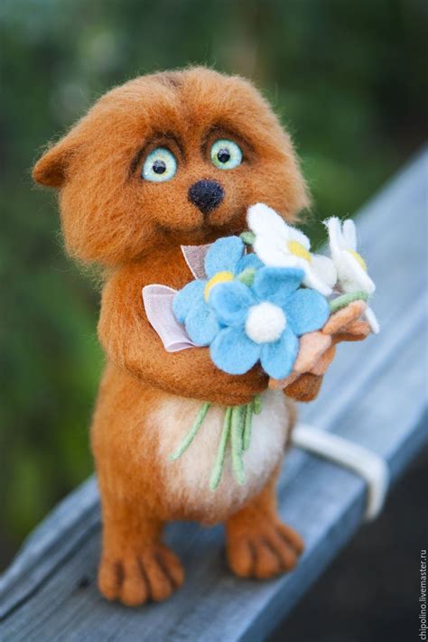 Купить Кот Барсик валяная игрушка - рыжий, Валяный кот, кот из шерсти ...
