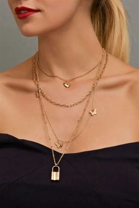 Многоуровневое колье с бабочкой | Necklace sizes, Layered necklaces ...