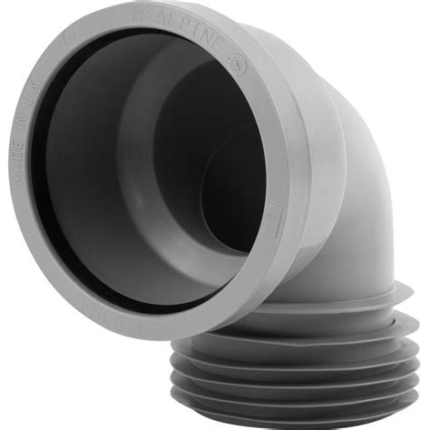 Отвод для унитаза McAlpine MRDC90-GR L175 мм, на 90, с манжетой, вход D ...