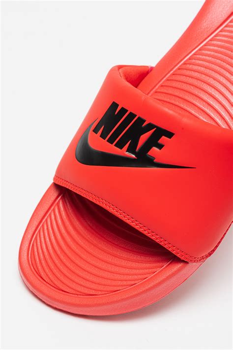 Nike, Чехли Victori с лого, Червен, Черен, 10 - eMAG.bg
