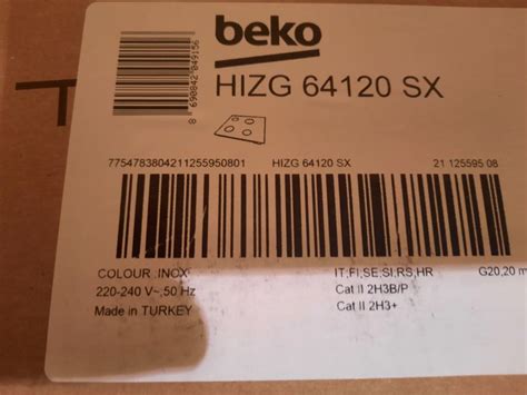 Beko ugradbena ploča HIZG 64120 SX na plin