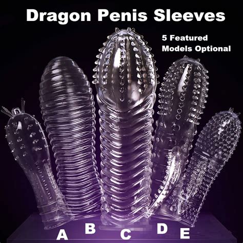 1PC Newest Reusable Penis Sleeve Dragon Cock Ring Sleeves Penis ...