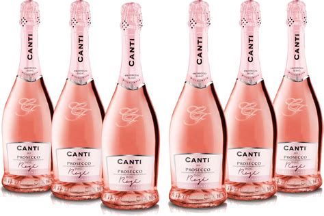 Canti Prosecco D.O.C. Rose Millesimato Sparkling Extradry Wine 6 x 750 ...