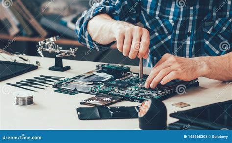 Computer Repair Engineer Pc Electronic Hardware Stock Image - Image of ...