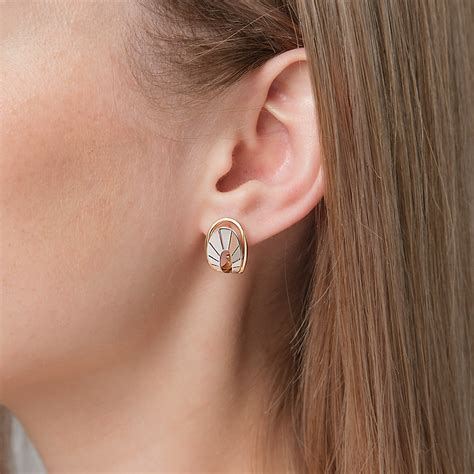 Серьги с английским замком из комбинированного золота 02-5372-00-000 ...
